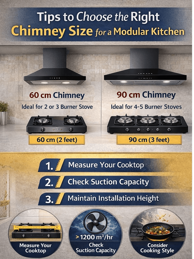 How to Choose the Right Chimney Size for a Modular Kitchen?